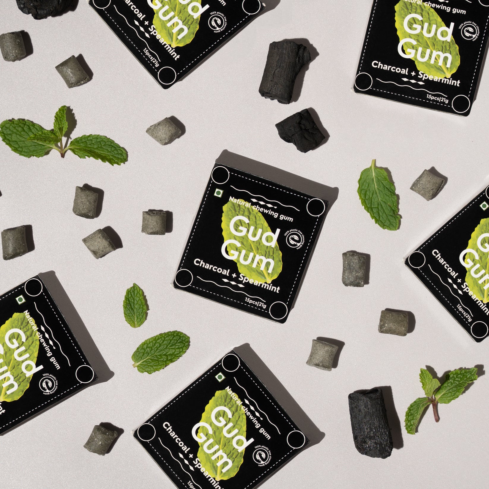 Gud Gum Mini Pack- Fruit & Mint Chewing Gum- Pack of 4 (60 chewing gum ...