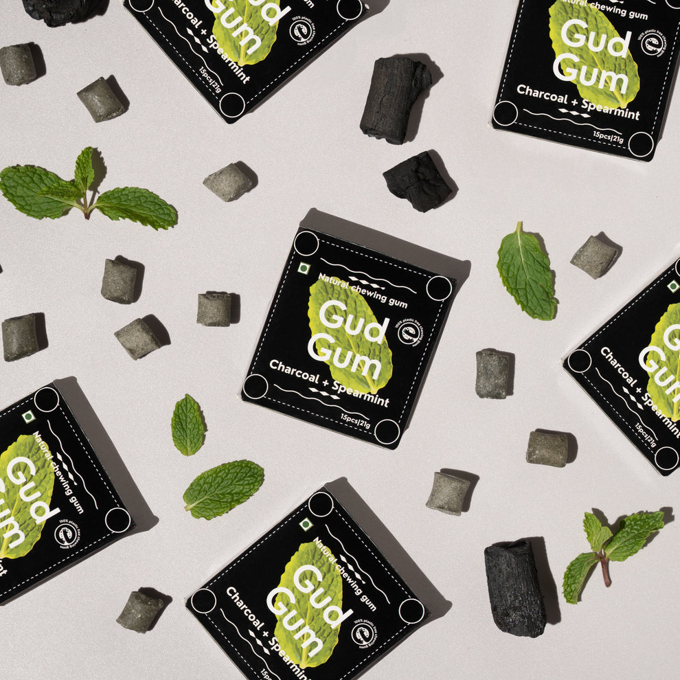 Plastic Free Chewing Gum- Charcoal Mint (15 pieces per pack)- 21g – Gud ...