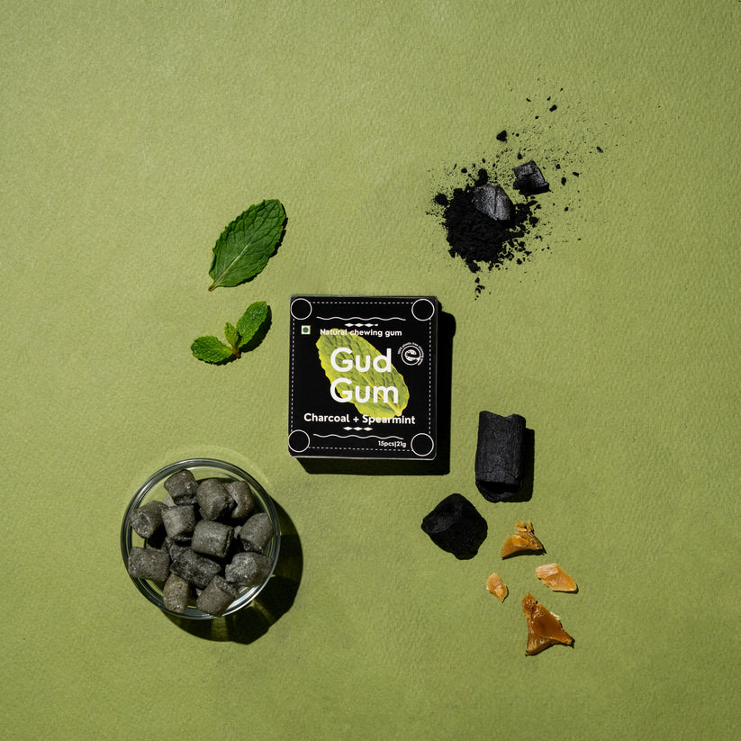 Plastic Free Chewing Gum- Charcoal Mint (15 pieces per pack)- 21g – Gud ...
