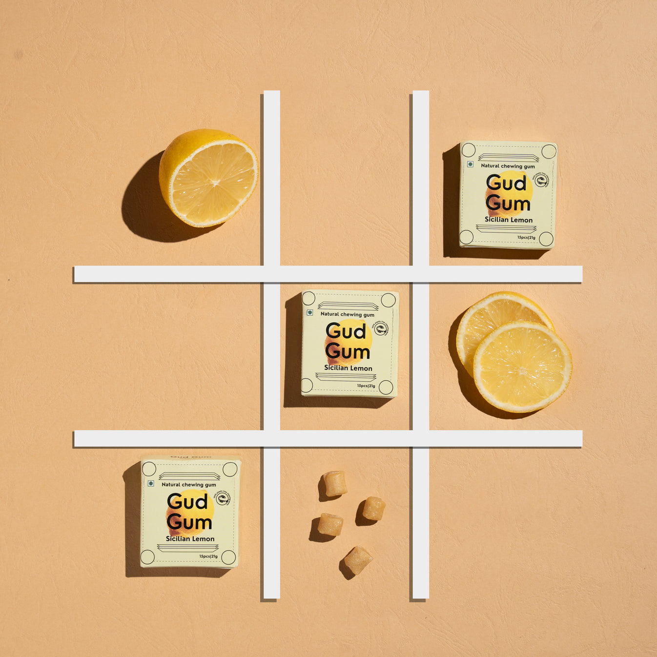 Gud Gum Mini Pack- Fruit & Mint Chewing Gum- Pack of 4 (60 chewing gum ...