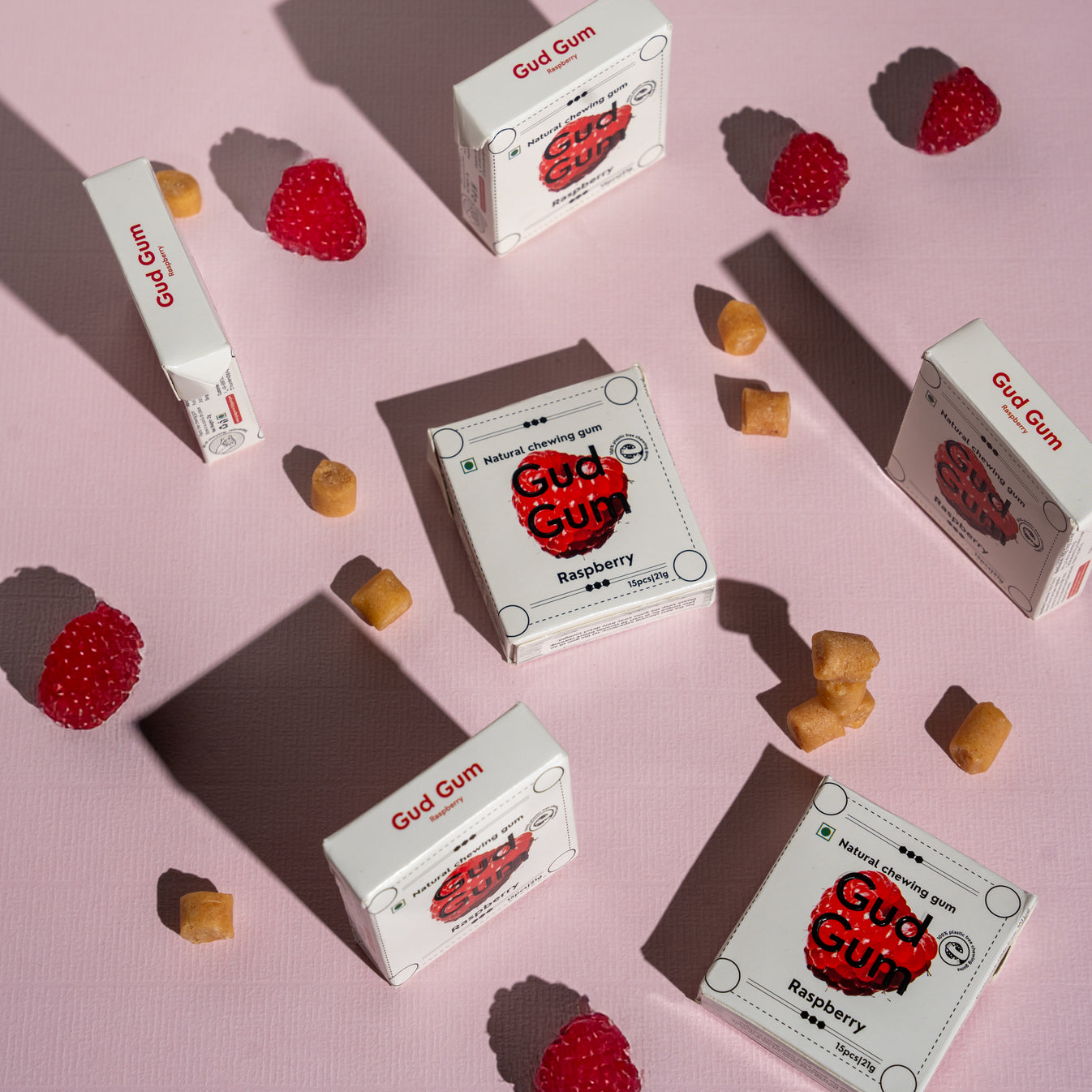 Gud Gum Mini Pack- Fruit & Mint Chewing Gum- Pack of 4 (60 chewing gum ...